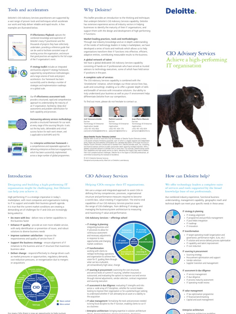 Deloitte Tools PDF | PDF | Chief Information Officer | Strategic Management