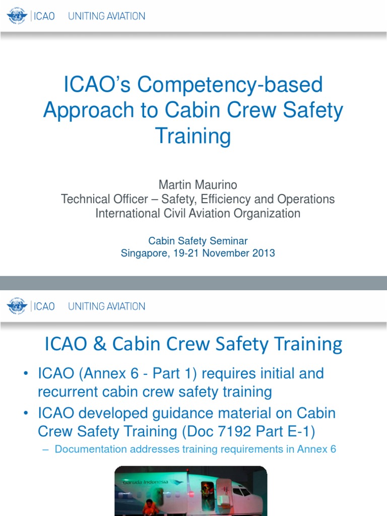 ICAO Cabin Crew Competency Training | PDF | Firefighting | Flight Attendant