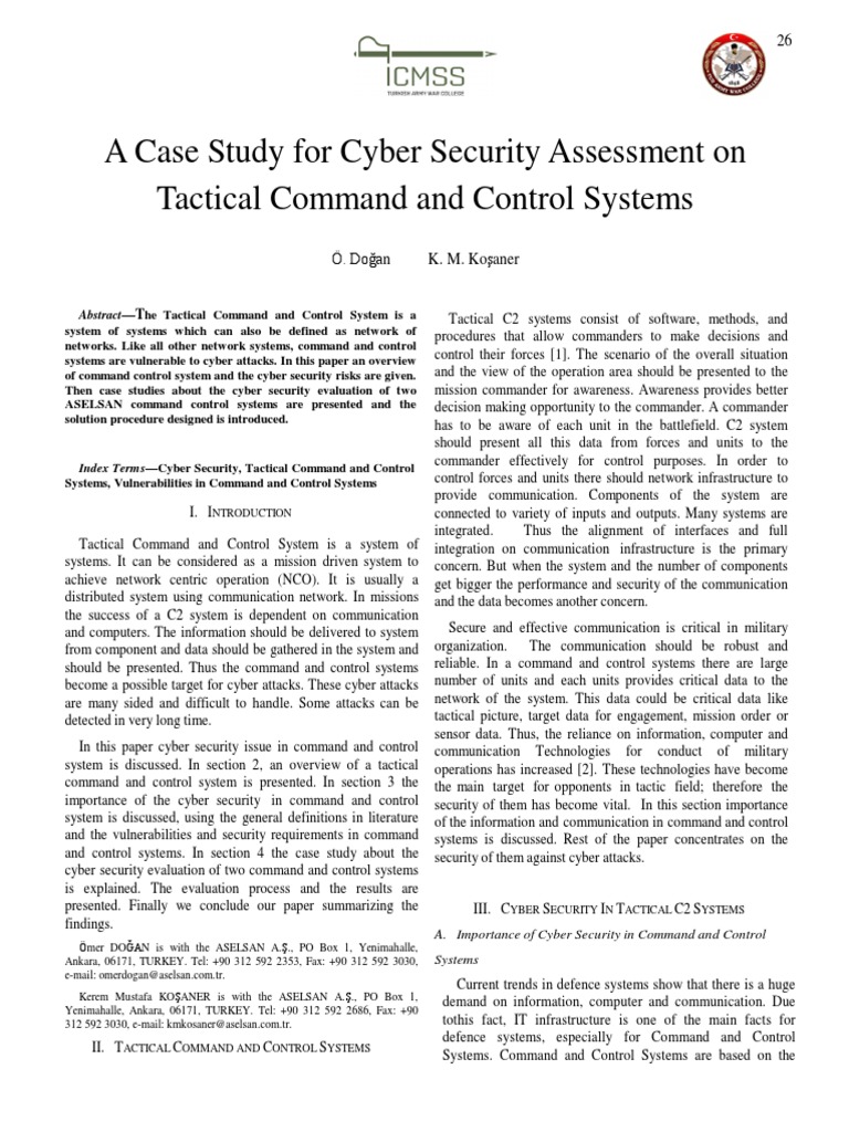 Cyber Security Assessment of Tactical C2 Systems | PDF | Information ...