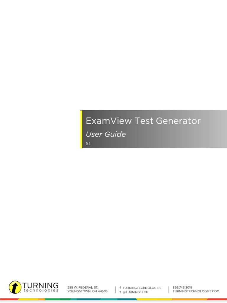 Examview Test Generator: User Guide | PDF | Question | Multiple Choice