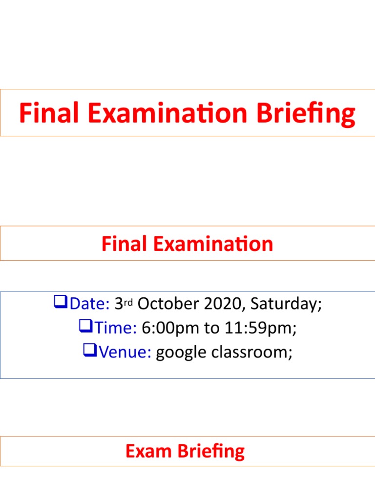 BUS 601-5 Final Exam Briefing (Autosaved) | PDF | Test (Assessment ...
