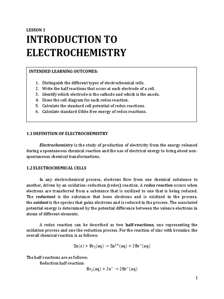 Lesson 1 Functions | PDF | Redox | Electrochemistry