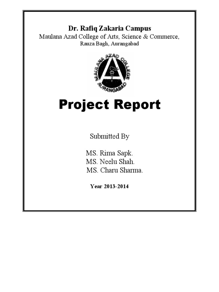 Project Report: Dr. Rafiq Zakaria Campus | PDF