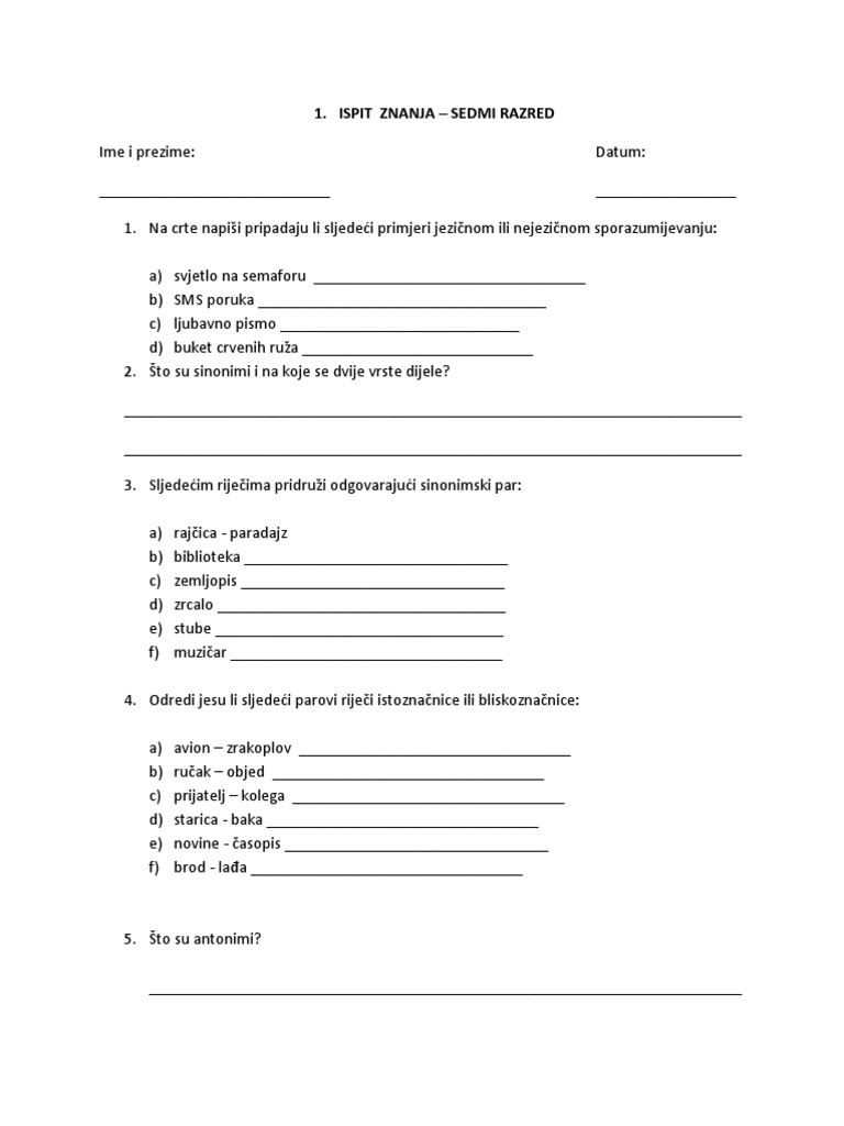 Ispit Znanja 7-1 PP | PDF