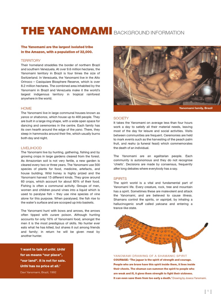The Yanomami: Background Information | PDF | Amazon Rainforest | Wellness