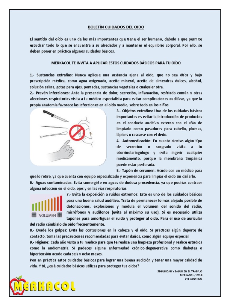 Cuidados Del Oido | PDF | Oído | Especialidades Medicas