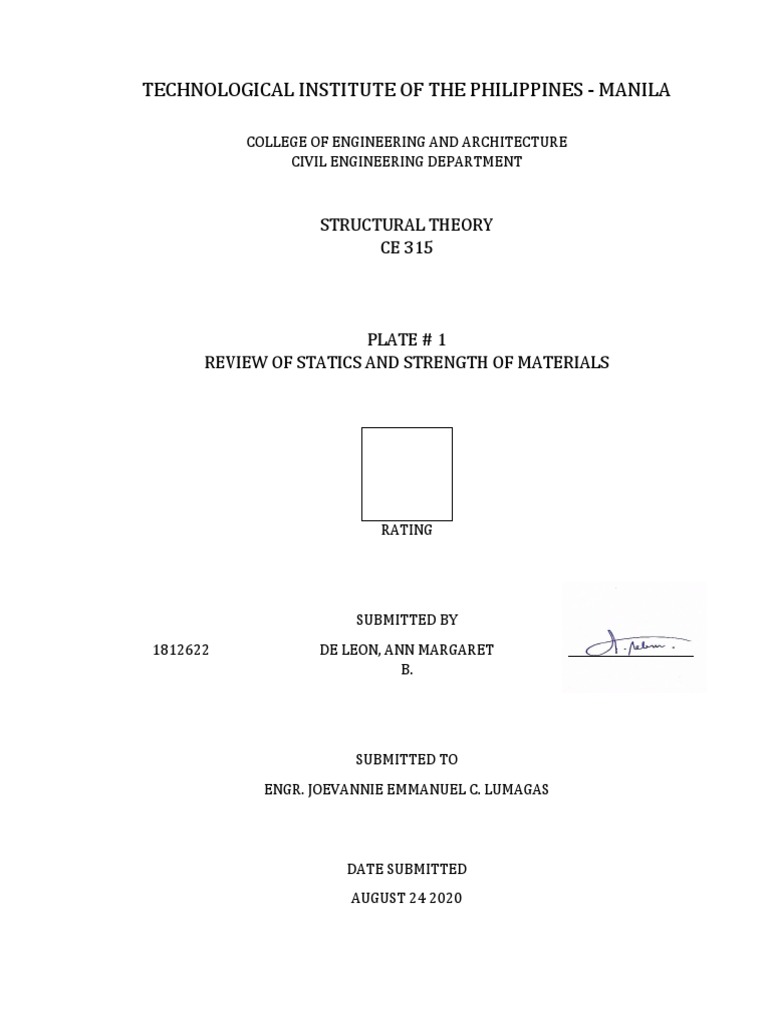 Review of Statics and Strength of Materials Concepts as a Foundation ...