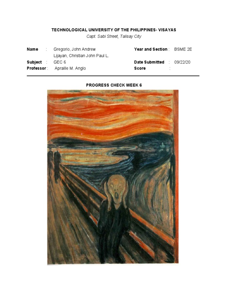 Week 6 Paired Work Arts | PDF | Paintings | Vision