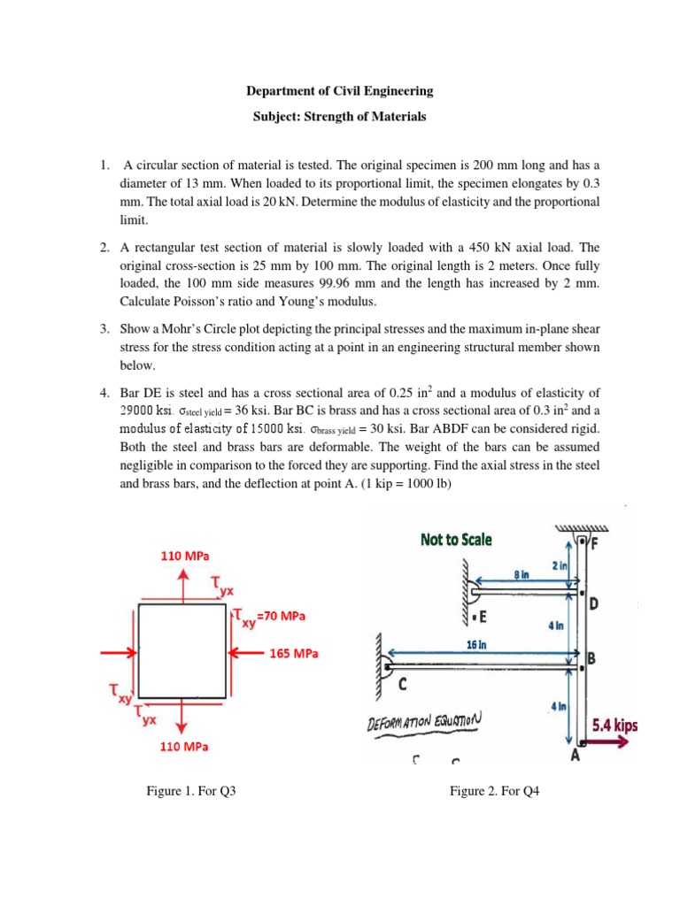 Strength of Materials Exercises and Solutions | PDF | Bending | Beam ...