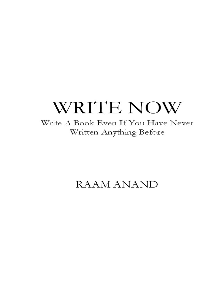 Write Now | PDF | International Standard Book Number | Self Publishing