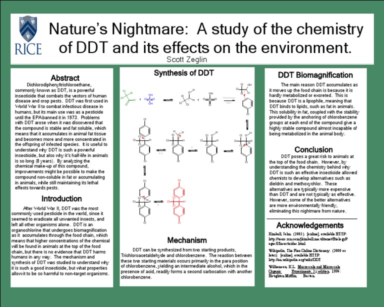 Synthesis of DDT DDT Biomagnification Scott Zeglin | PDF | Ddt | Chlorine