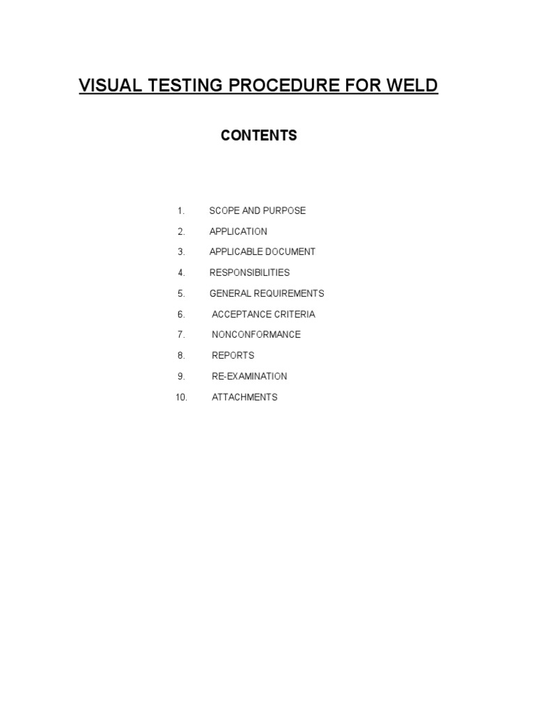 VT Procedure | PDF | Nondestructive Testing | Applied And ...