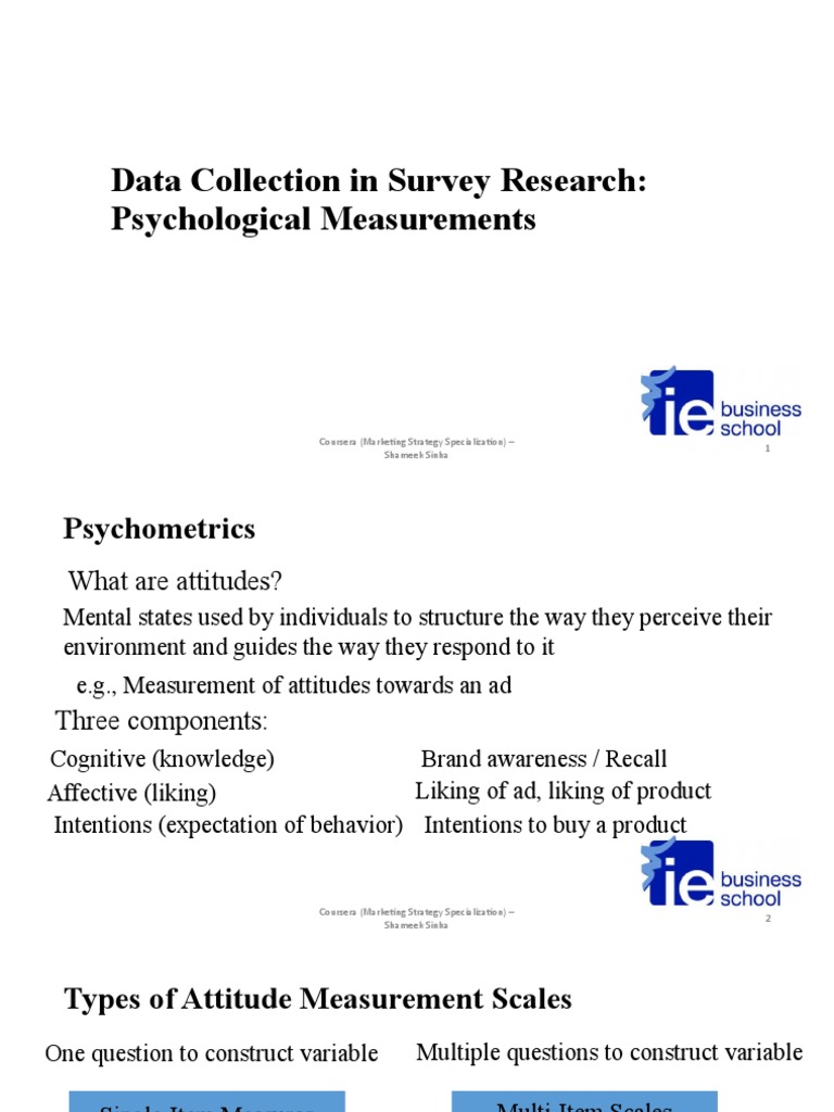 Data Collection in Survey Research: Psychological Measurements | PDF ...