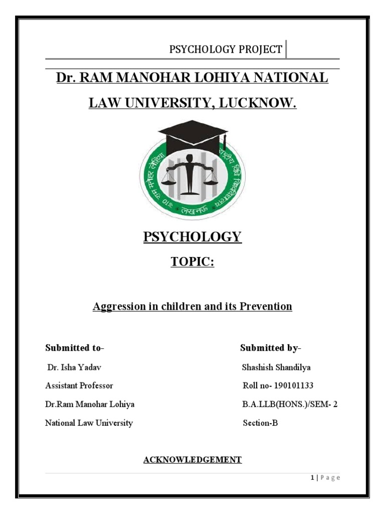 Project Psychology | PDF | Attachment Theory | Aggression
