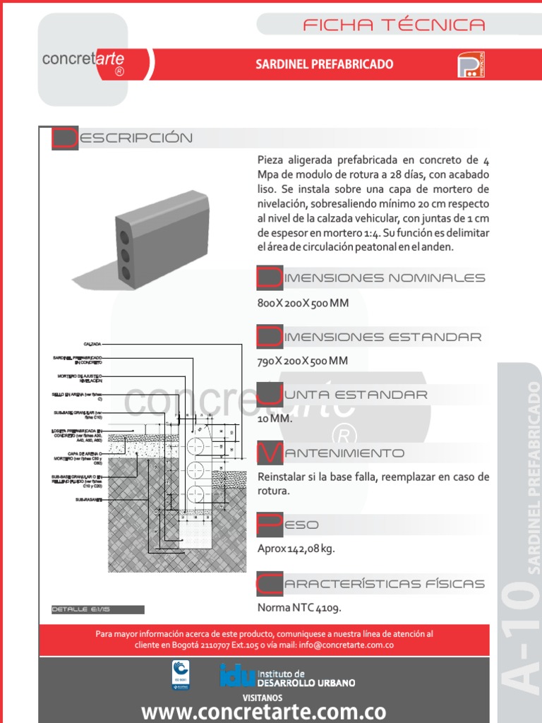 Sardinel Prefabricado A 10 | PDF