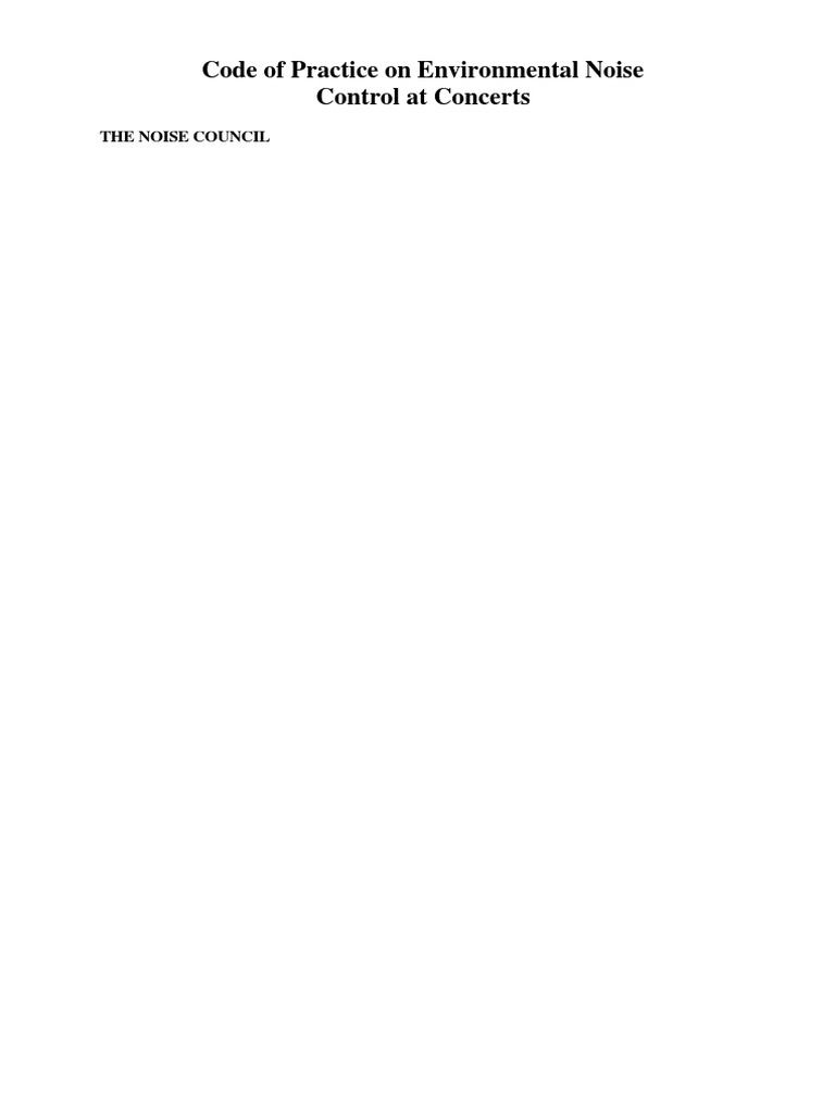 Code of Practice on Environmental Noise Control at Concerts | PDF ...