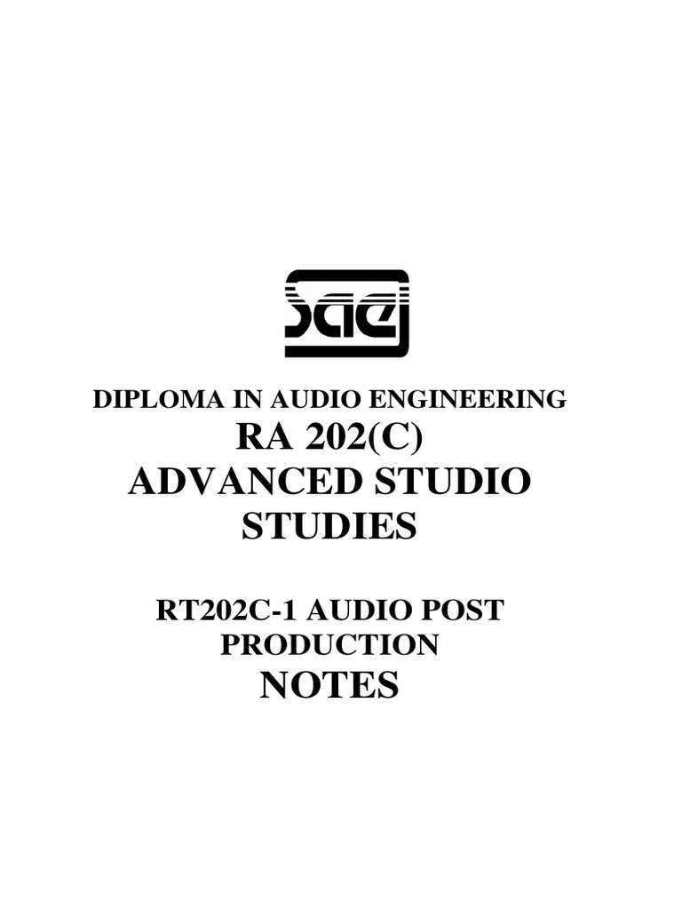 Audio Post Production Techniques | PDF | Sound Recording And ...