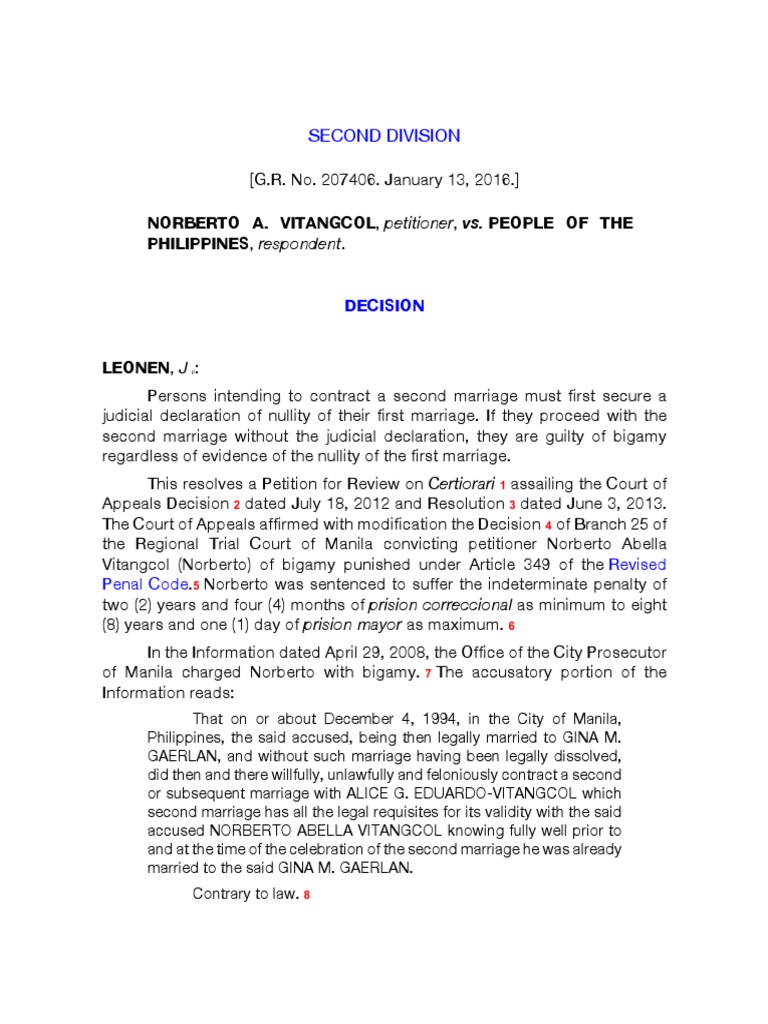 Norberto A. Vitangcol, Petitioner, vs. People of The PHILIPPINES ...