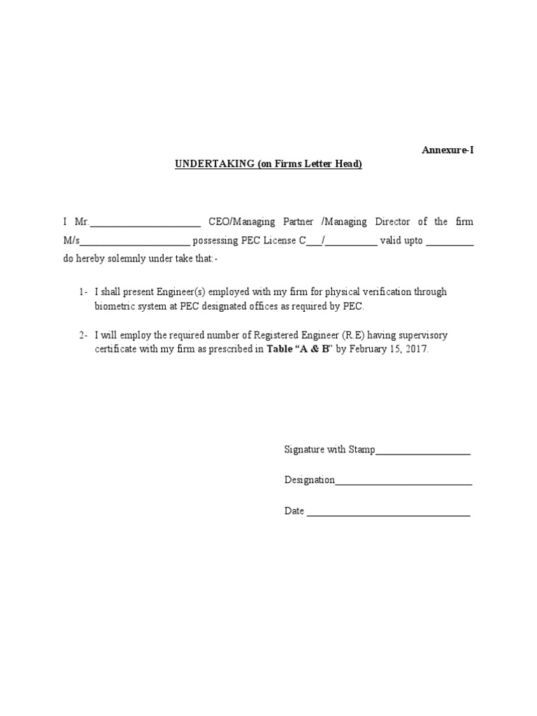 Undertaking For C-4 To C-A | PDF | Government | Government Information