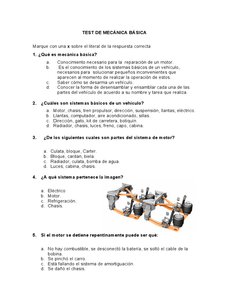 Test de Mecánica Básica | PDF