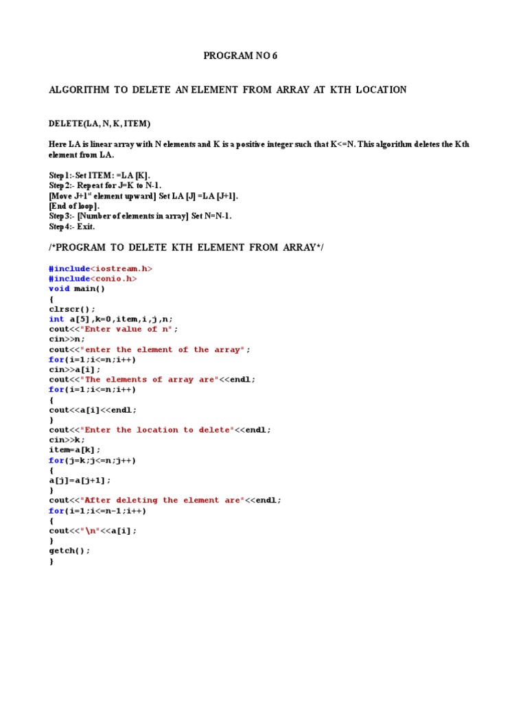 Program No 6 | PDF | Array Data Structure | Software Engineering