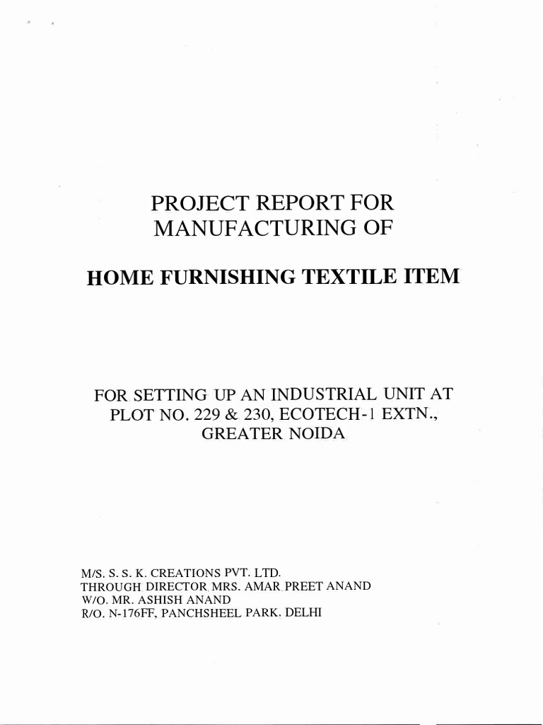 Project Proposal for Establishing a Readymade Garment Manufacturing ...