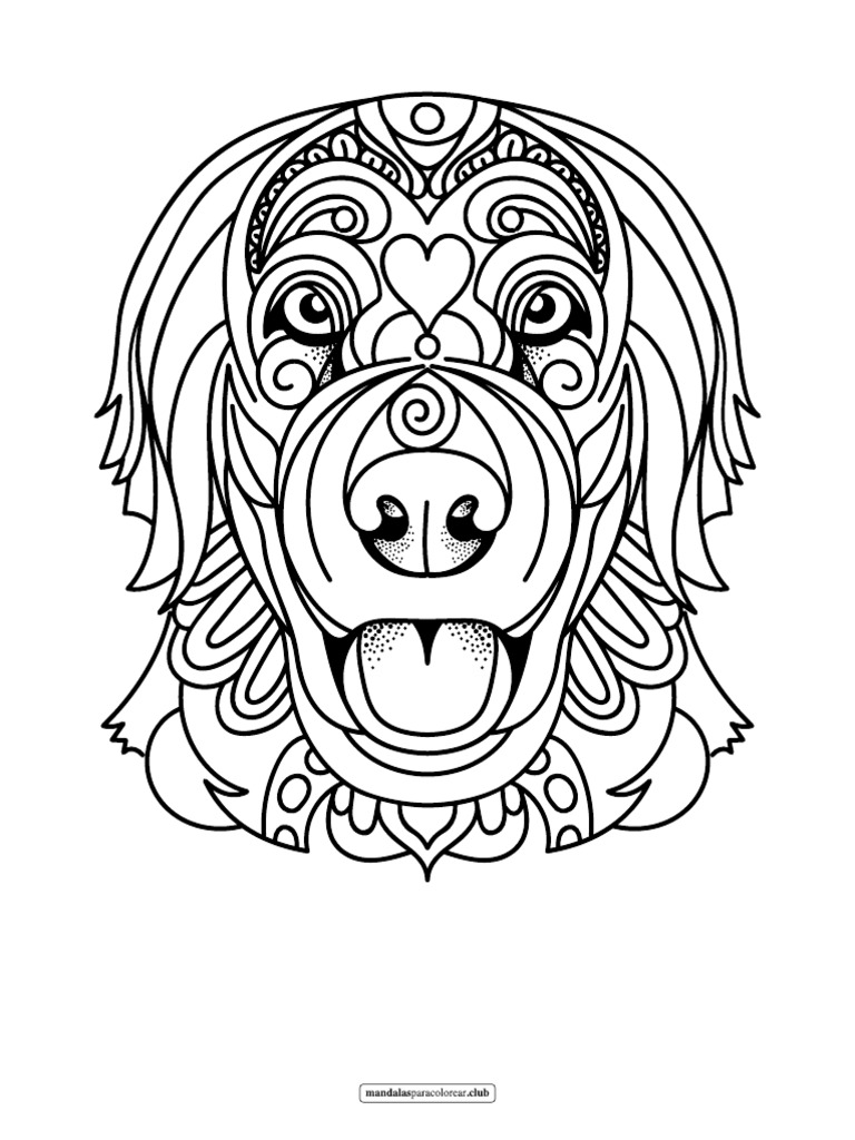 Mandala Perro Golden Retriever Imprimible PDF | PDF
