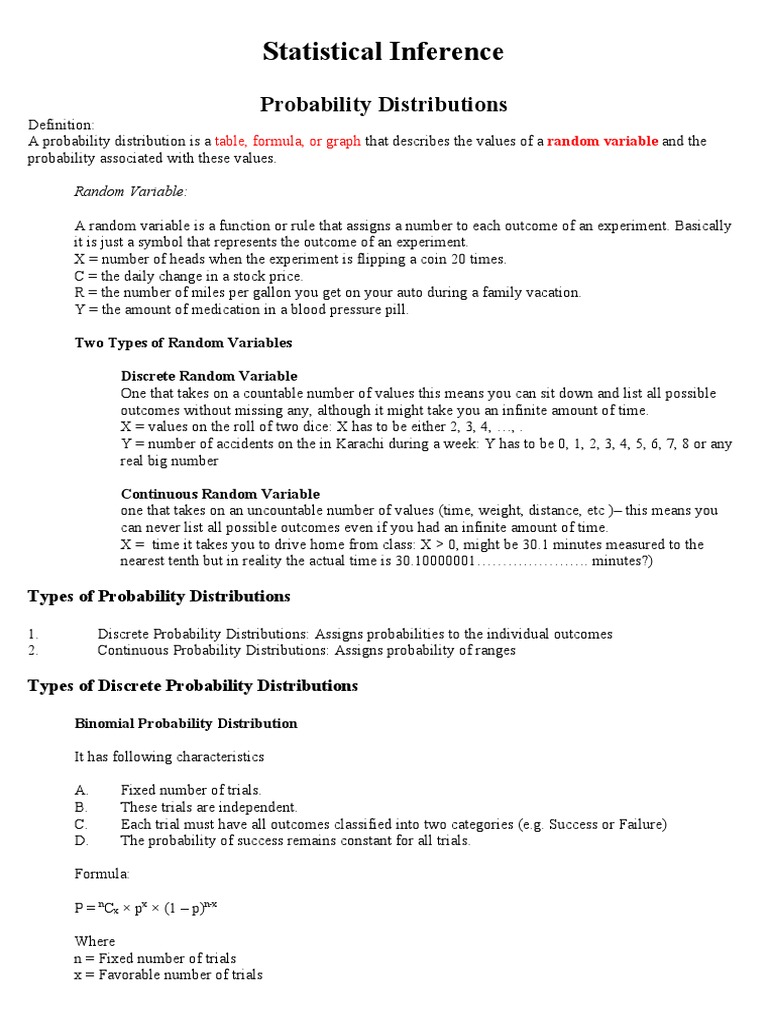 HO1 Probability Distribution | PDF | Random Variable | Probability Distribution