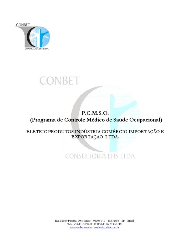 Modelo Pcmso X Exames PDF | PDF | Promoção de saúde | Indústrias