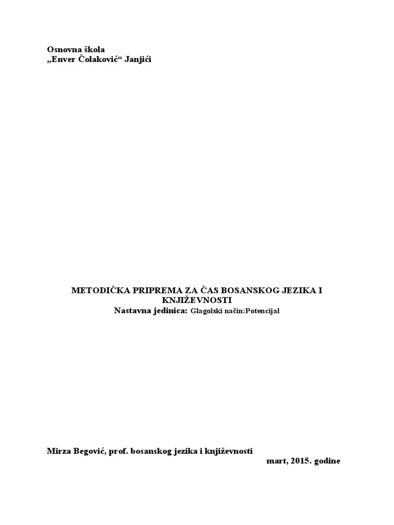 Priprema 7. Rezred Glagolski Nacin Potencijal | PDF