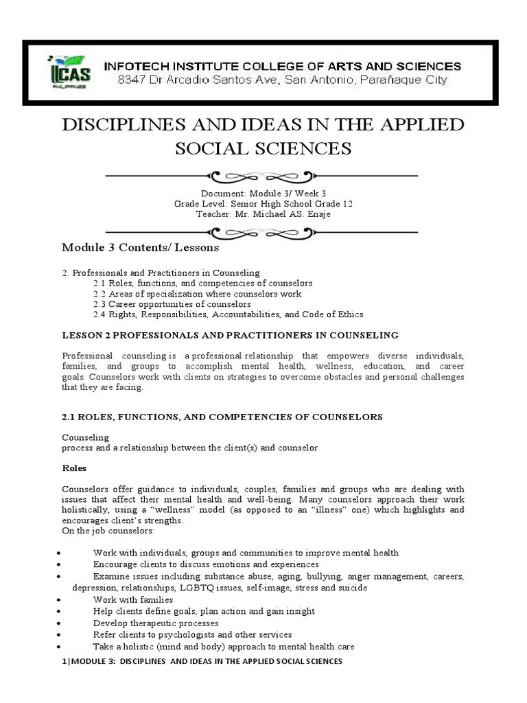 Disciplines and Ideas in The Applied Social Sciences Module 3 | PDF ...