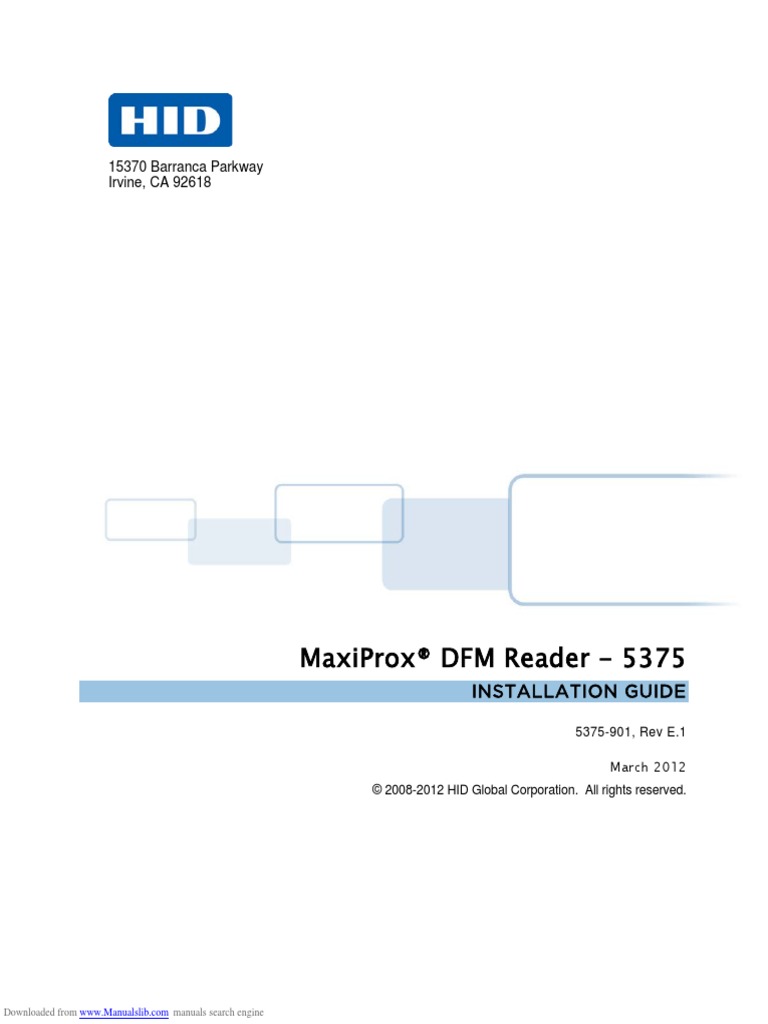 Maxiprox® DFM Reader - 5375: 15370 Barranca Parkway Irvine, Ca 92618 | PDF | Power Supply | Switch