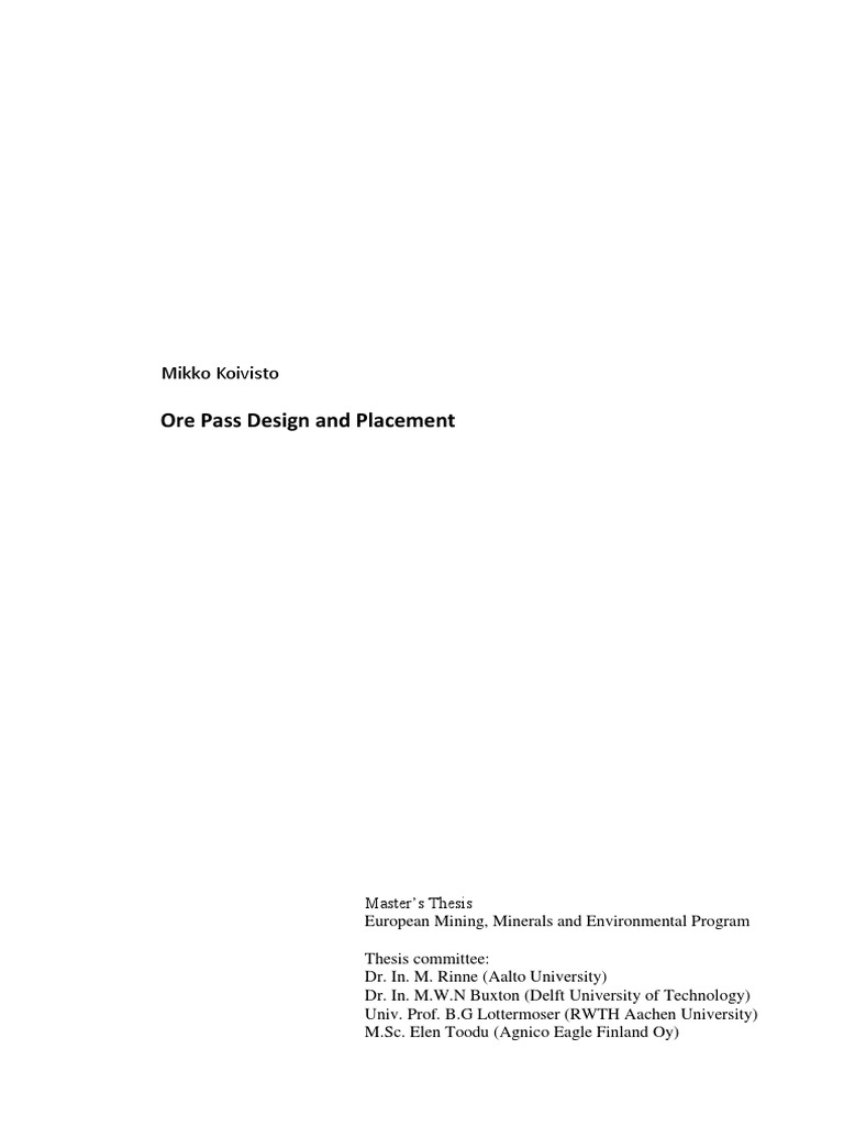 Ore Pass Design for Mining Experts | PDF | Mining | Nature