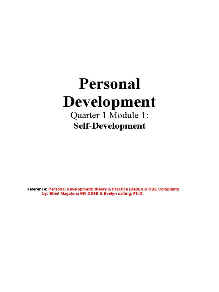 Personal Development: Quarter 1 Module 1 | PDF | Self Awareness | Self