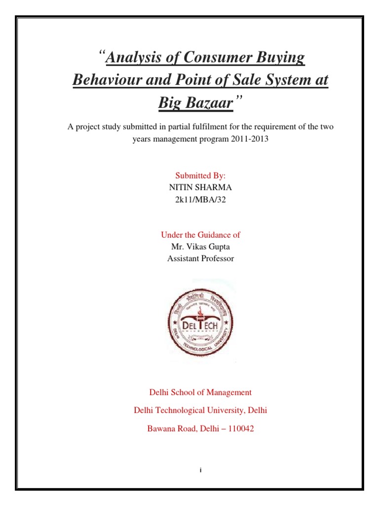 Dissertation Final - NITIN PDF | PDF | Retail | Consumer Behaviour