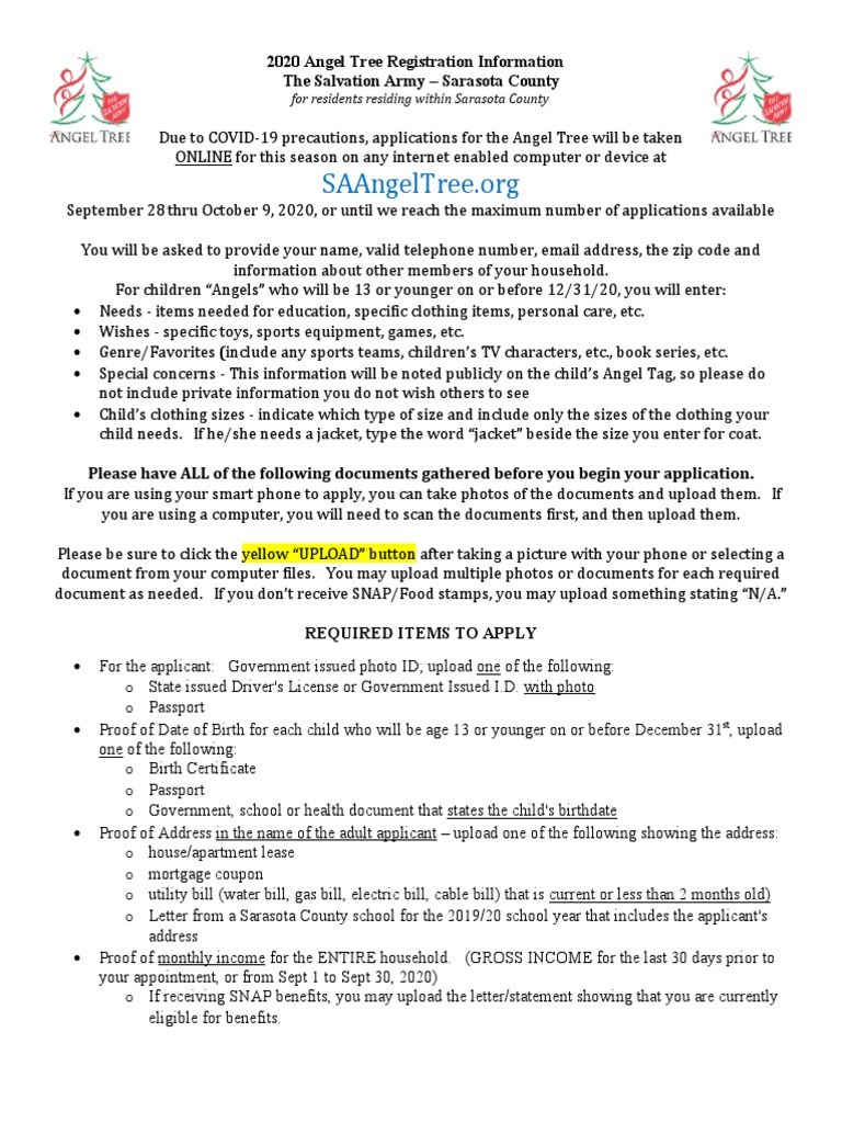 Angel Tree 2020 | PDF | Supplemental Nutrition Assistance Program ...
