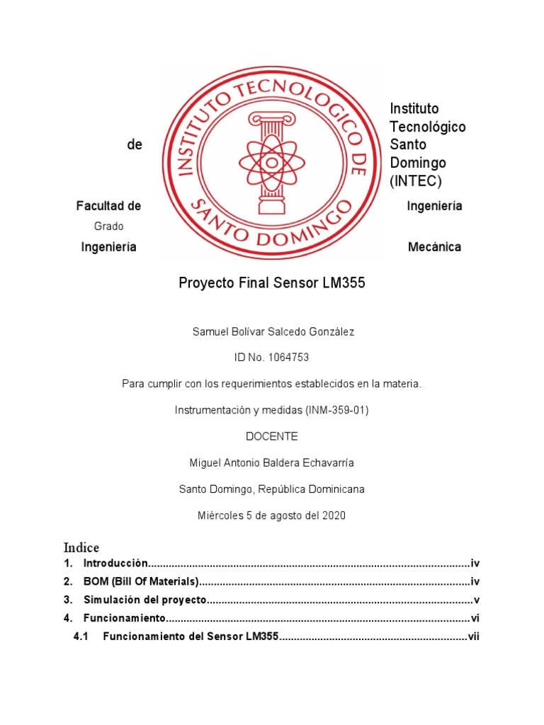 Simulación de sensor LM355 en Arduino para medir temperatura | PDF ...