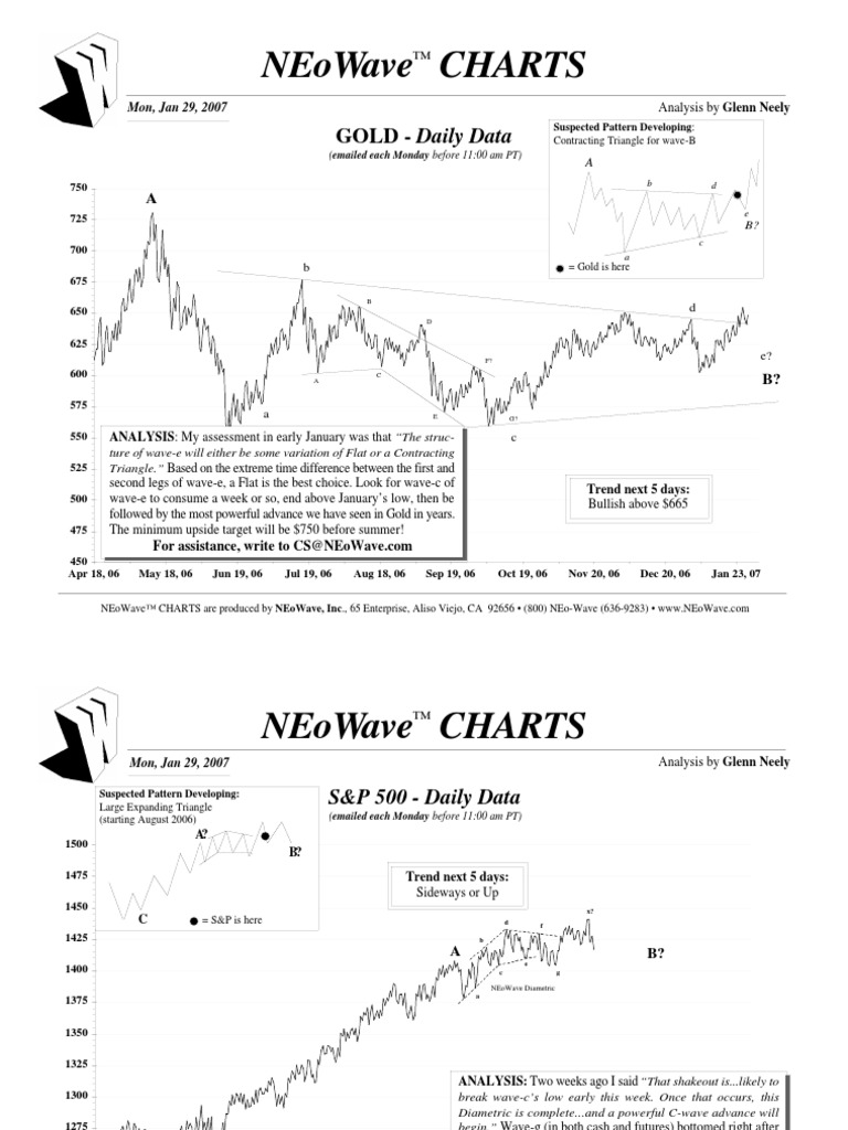 Neowave Charts: Gold - Daily Data | PDF | Economies | Business
