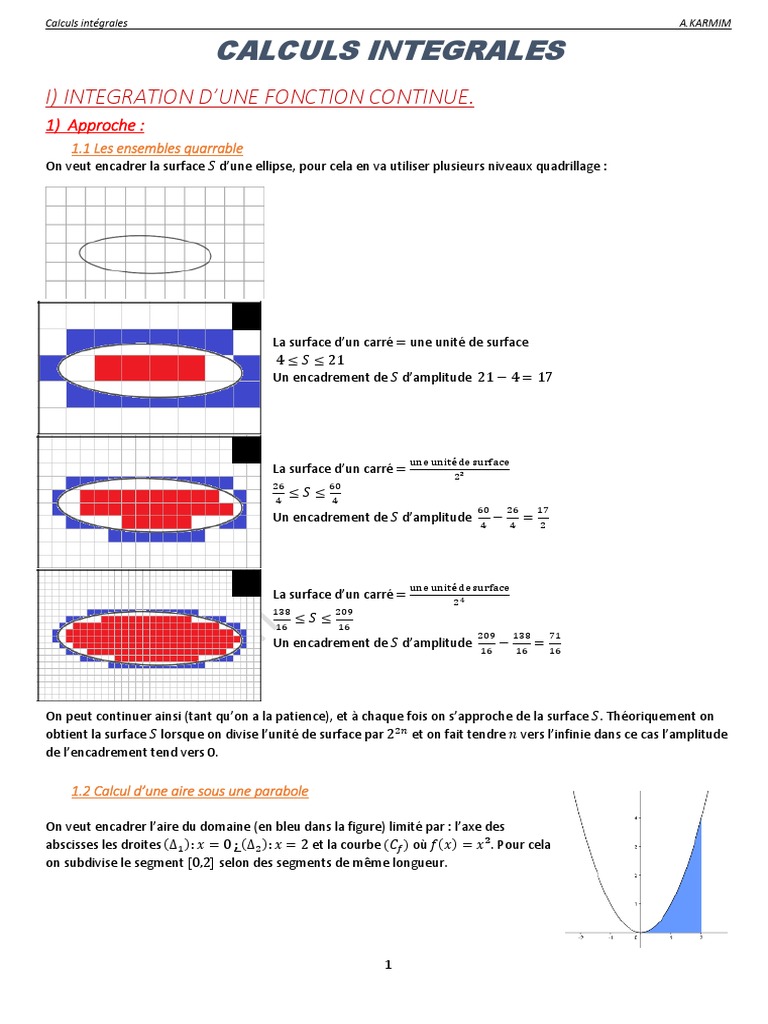 Calcul Integral Cours 1 1 | PDF | Intégral | Zone