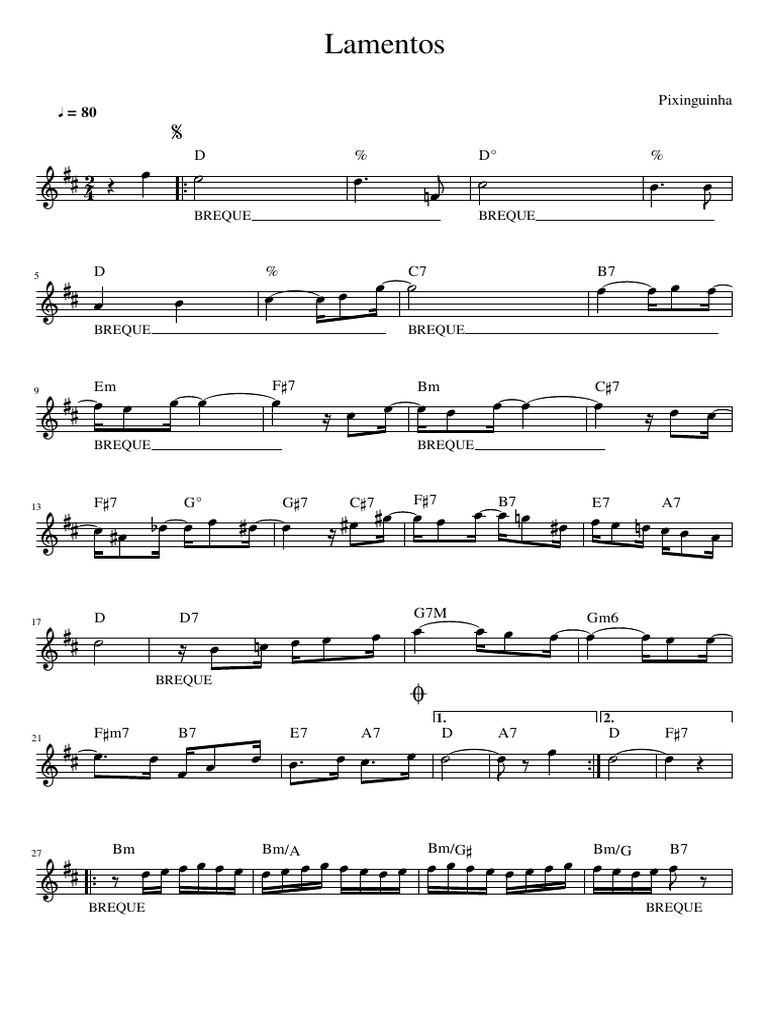 Lamentos: Pixinguinha 80 % D° % D | PDF