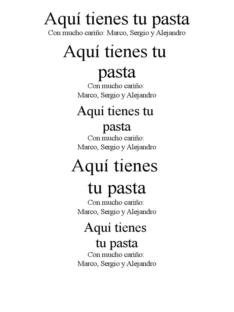 Aqui Tienes Tu Pasta | PDF
