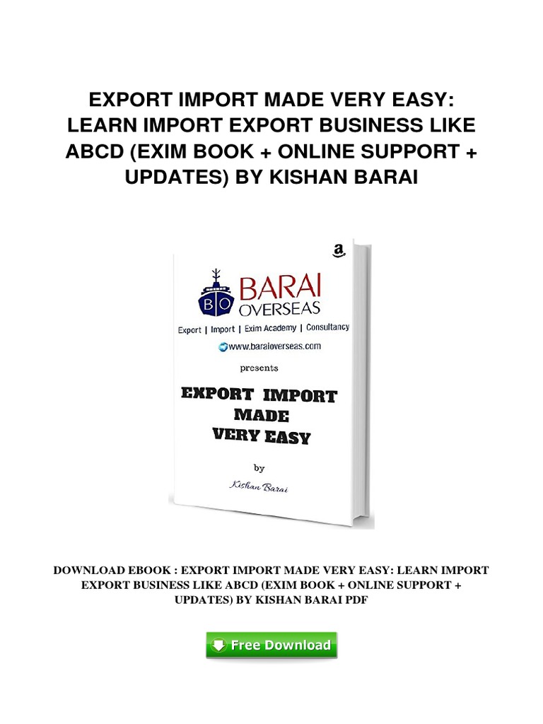 Easy Guide to Import-Export Business | PDF | E Books | Online And Offline