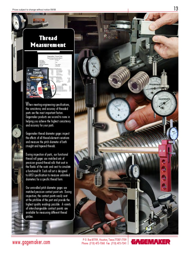Gagemaker-Thread-Measurement FERST | PDF | Mechanical Engineering ...