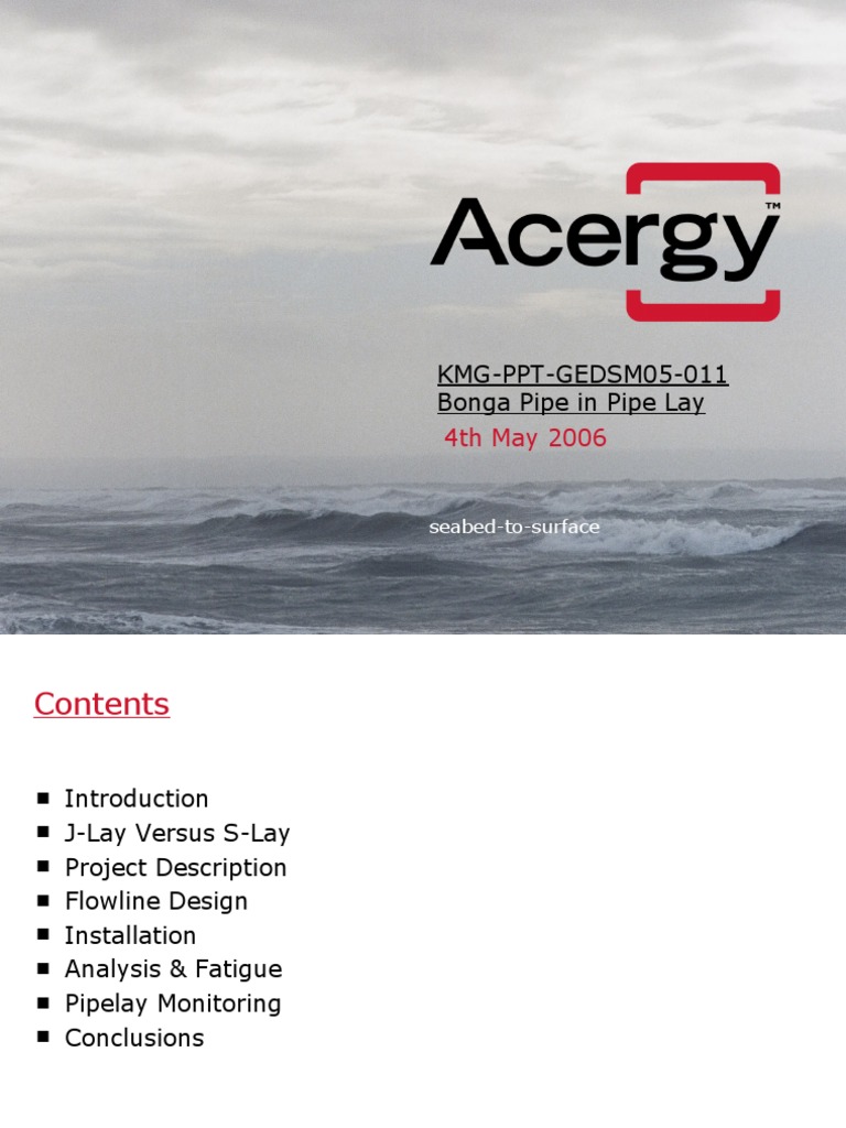 Bonga Project: J-Lay Installation Overview | PDF | Anchor | Pipe (Fluid ...