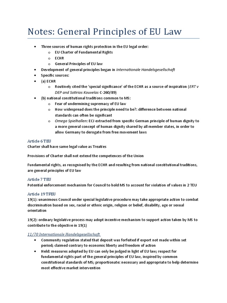 General Principles of EU Law Explained | PDF | European Union Law ...