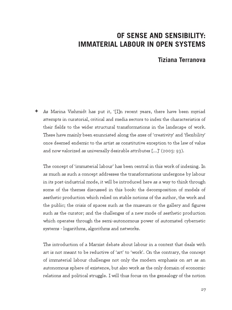 Terranova - Immaterial-Labour (From Book Curating Immateriality) | PDF ...
