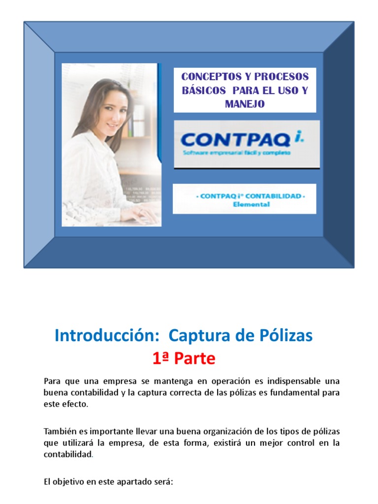 Captura y Manejo de Pólizas en Contpaqi | PDF | Póliza de seguros ...