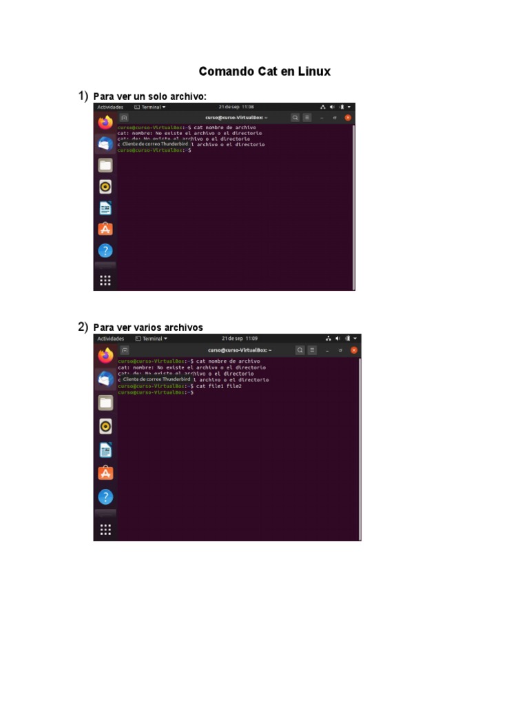 Comando Cat en Linux | PDF