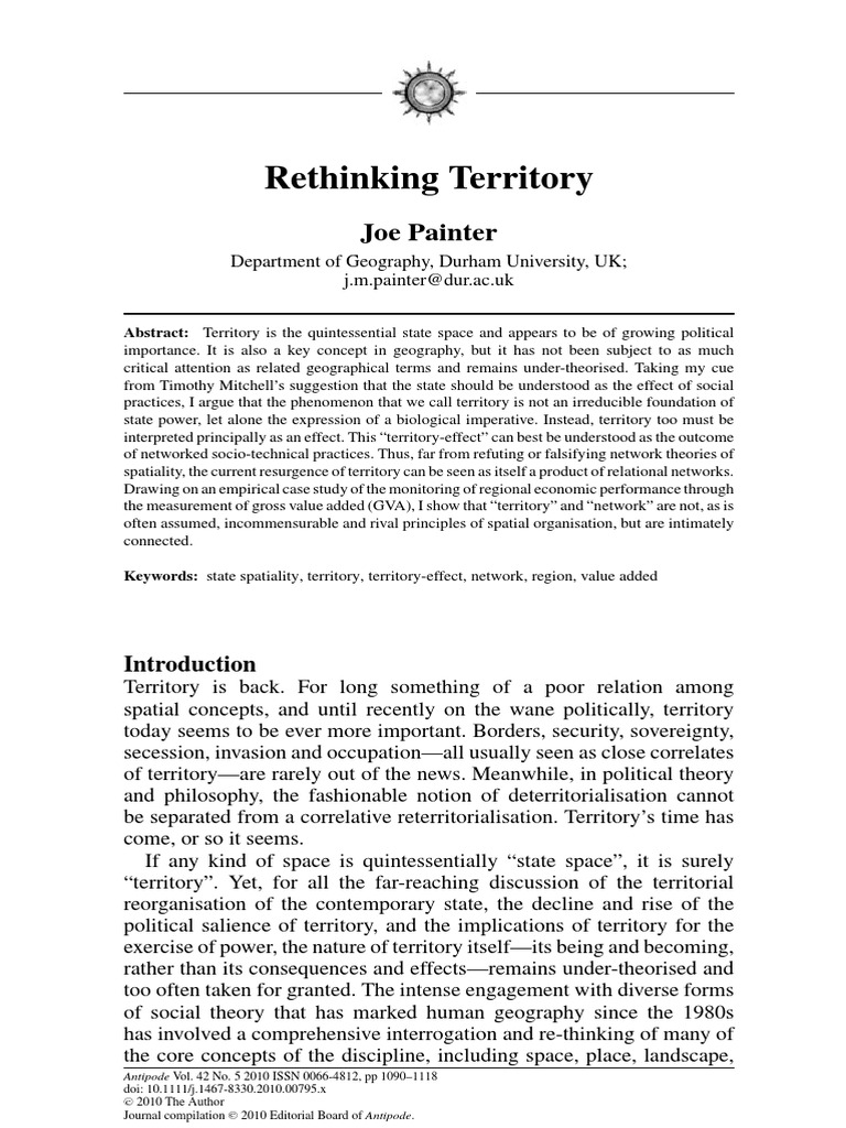 Rethinking Territory: State Space & Networks | PDF | Space | West Bank