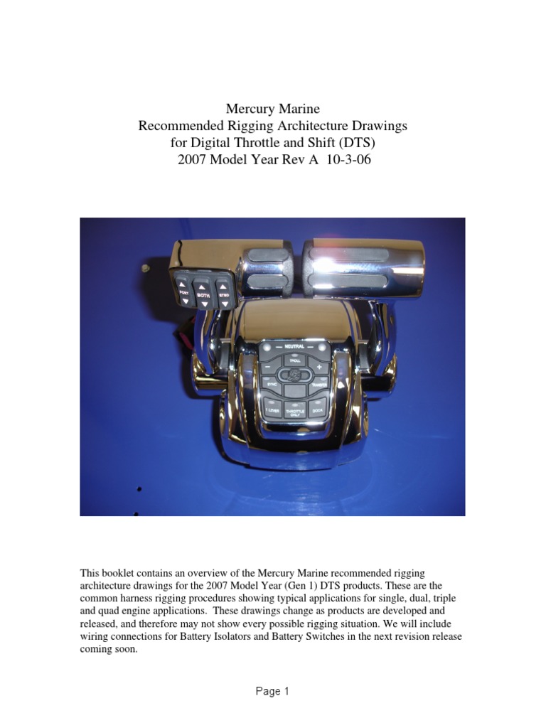 Mercury Marine Recommended Rigging Architecture Drawings For Digital ...